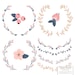 Premium Floral Wreaths & Laurels in Navy and Blush - Navy and Pink ...