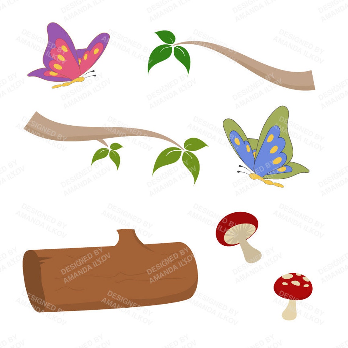 Premium Woodland Animal Clip Art, Woodland Animal Vectors - Woodland ...