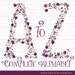 Professional Floral Alphabet Clipart & Vectors Plum Floral Monogram ...