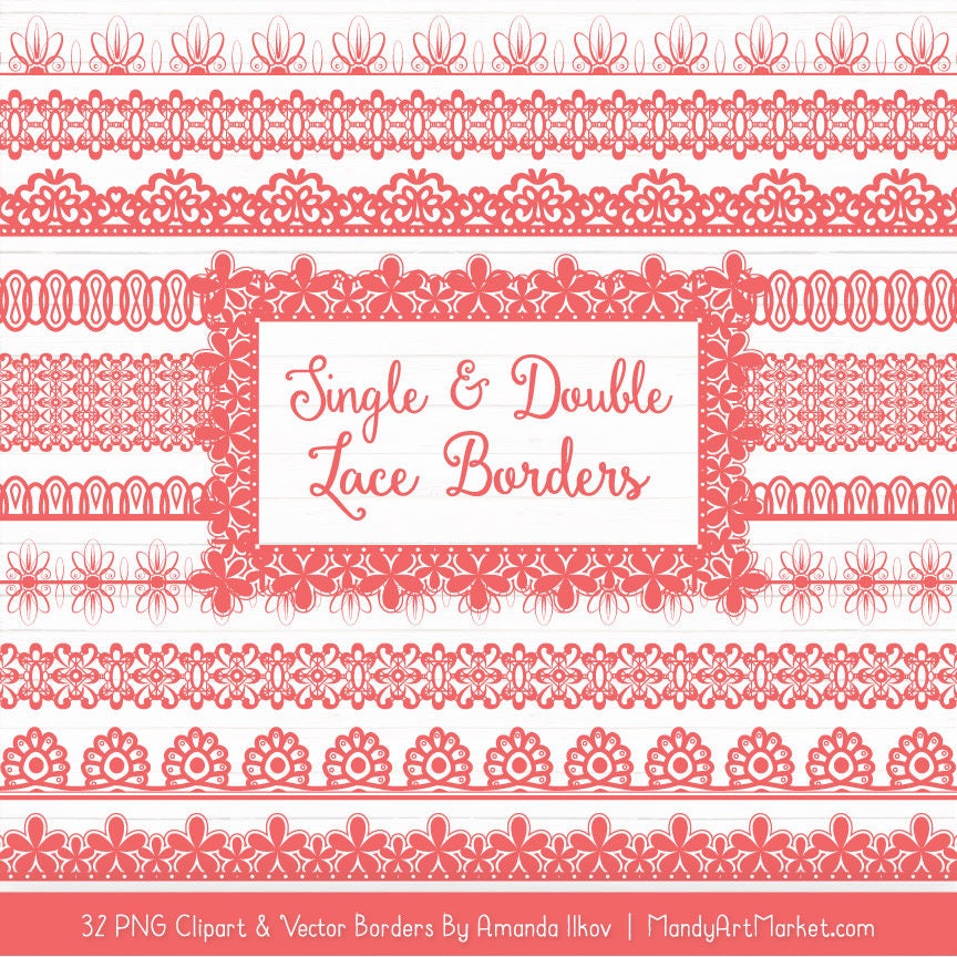 Coral Lace Borders Clipart & Vectors - Coral Lace Borders, Coral Vector ...
