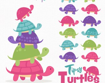 Turtles Clipart - Etsy