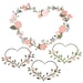 Emma Floral Heart Clipart & Vectors in Navy and Blush - Navy Flowers ...