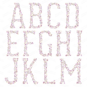 Professional Floral Alphabet Clipart & Vectors - Lavender Floral ...