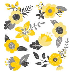 Premium Yellow Flowers Clipart & Floral Vectors - Yellow Floral ...