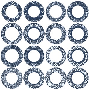 32 Premium Paper Punch Navy Lace Frames Clipart & Vectors - Navy Lace ...
