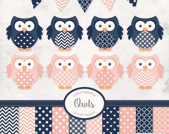 Premium Owl Clipart Vectors & Digital Papers in Purple - Etsy