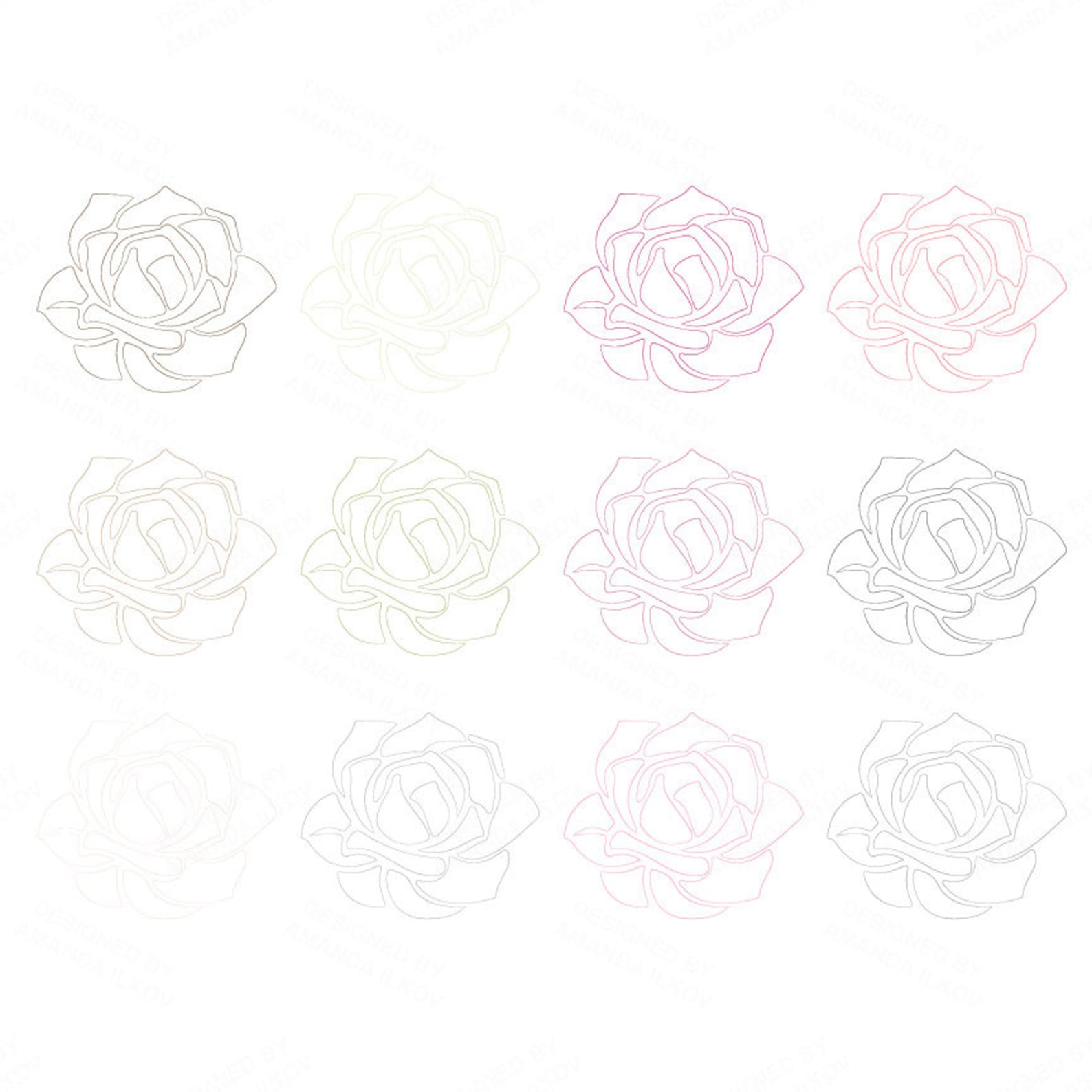 Premium Rose Vectors Roses Clip Art Rose Clipart in Fun | Etsy