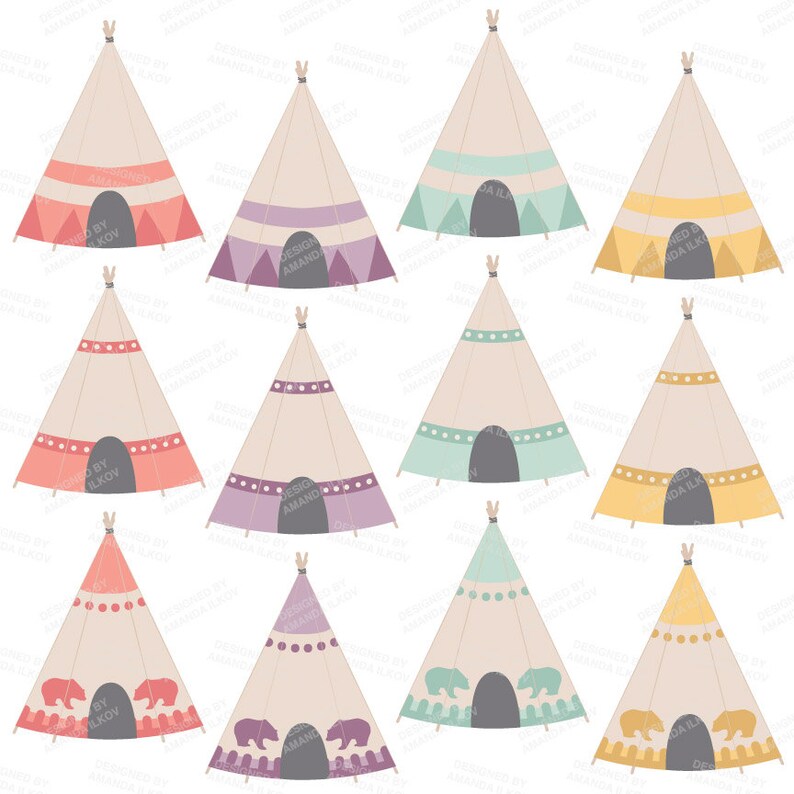 Professional Tribal Clipart & Vectors - Tribal Clip Art, Tipi Clipart ...