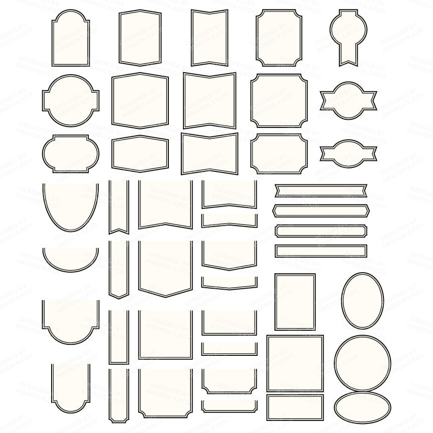 Professional Elegant Labels - Black Labels, Black Tags, Digital Labels ...