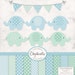 Premium Elephant Clipart Vectors & Digital Papers in Blue - Etsy