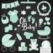 Premium Oh Baby Clipart & Vectors Set in Mint Mint Green Baby Clipart ...