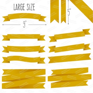 Professional Digital Ribbon Banners Gold Banners, Gold Ribbon, Digital ...