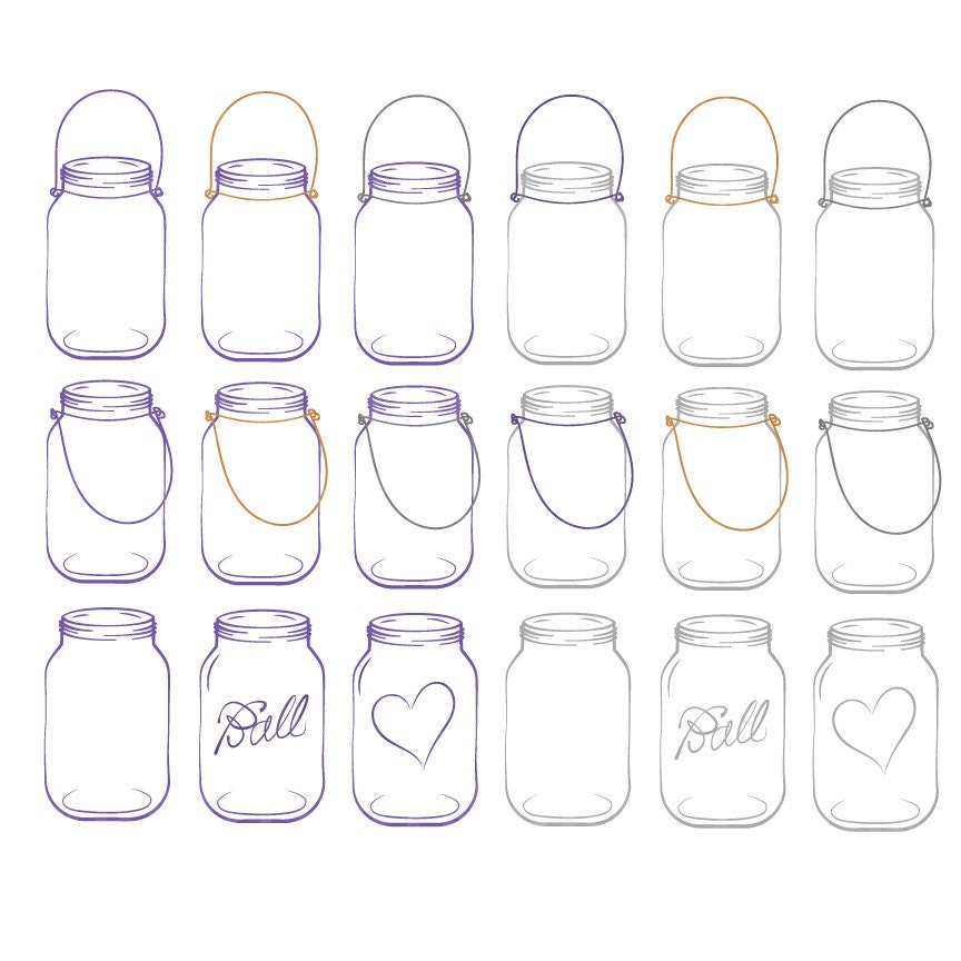 Purple Mason Jar Clip Art Free