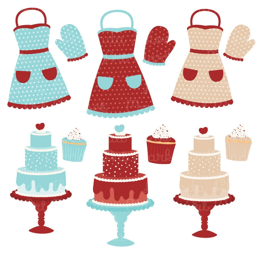 Professional Baking Clipart & Vectors in Red Robin - Kitchen Clipart ...