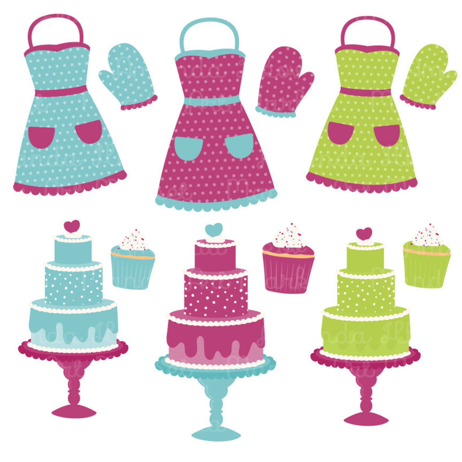 Professional Baking Clipart & Vectors in Bohemian - Kitchen Clipart ...