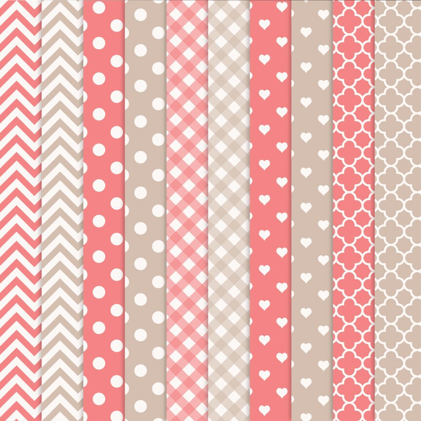Premium Owl Clipart Vectors & Digital Papers in Coral With - Etsy