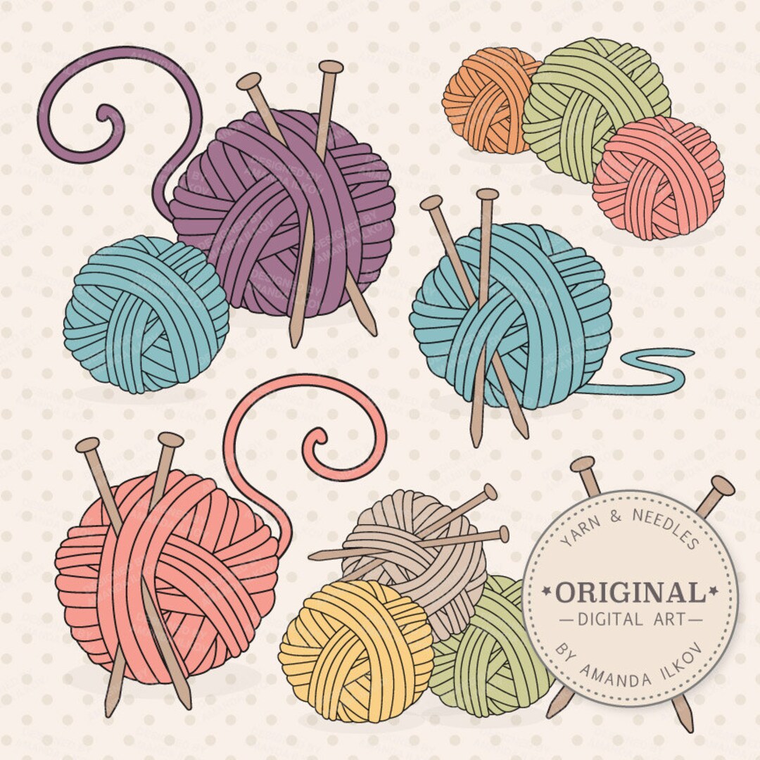 Premium Knitting Clipart & Vectors Knitting Clip Art, Knitting Vectors ...