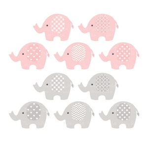 Premium Elephant Clipart, Vectors & Digital Papers in Soft Pink With ...