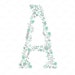 Professional Floral Alphabet Clipart & Vectors Mint and Grey Floral ...