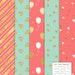 Premium Gold Foil Mint & Coral Digital Papers - Party Patterns, Party ...