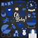 Premium Oh Baby Clipart & Vectors Set in Royal Blue - Royal Blue Blue ...
