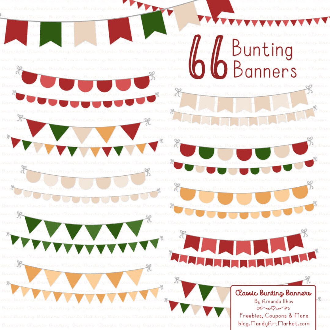 Professional Bunting Banner Clipart & Vectors in Christmas Bunting ...