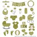Premium Oh Baby Clipart & Vectors Set in Avocado - Avocado Green Baby ...