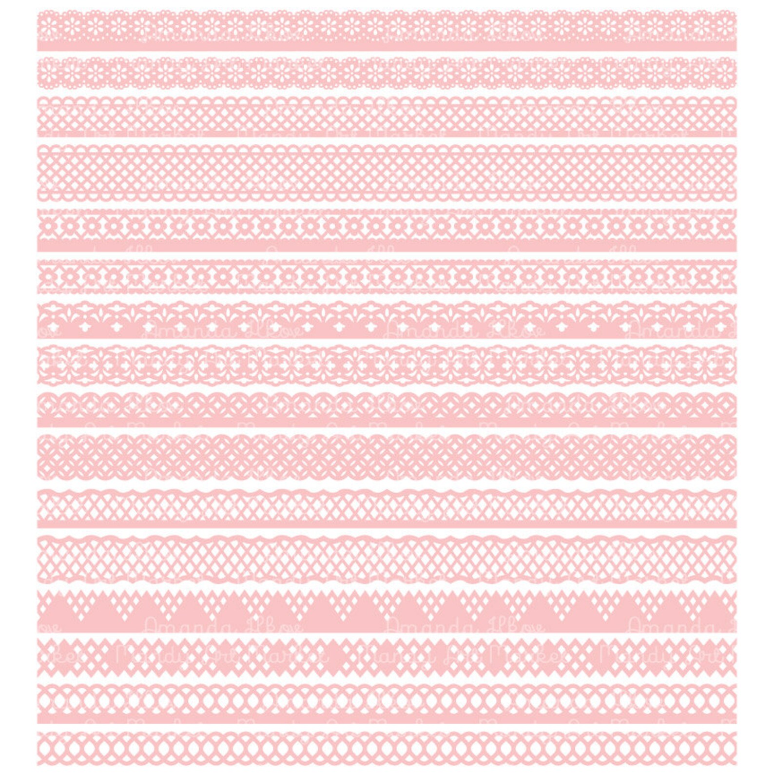 32 Premium Soft Pink Paper Punch Lace Borders Clipart & Vectors - Soft ...