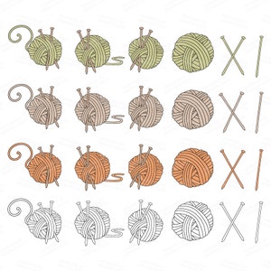 Premium Knitting Clipart & Vectors Knitting Clip Art, Knitting Vectors, Yarn Clipart, Knitting ...