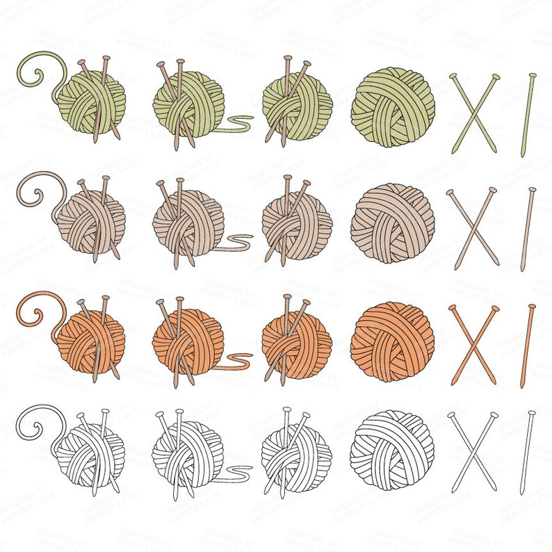 Premium Knitting Clipart & Vectors Knitting Clip Art - Etsy UK