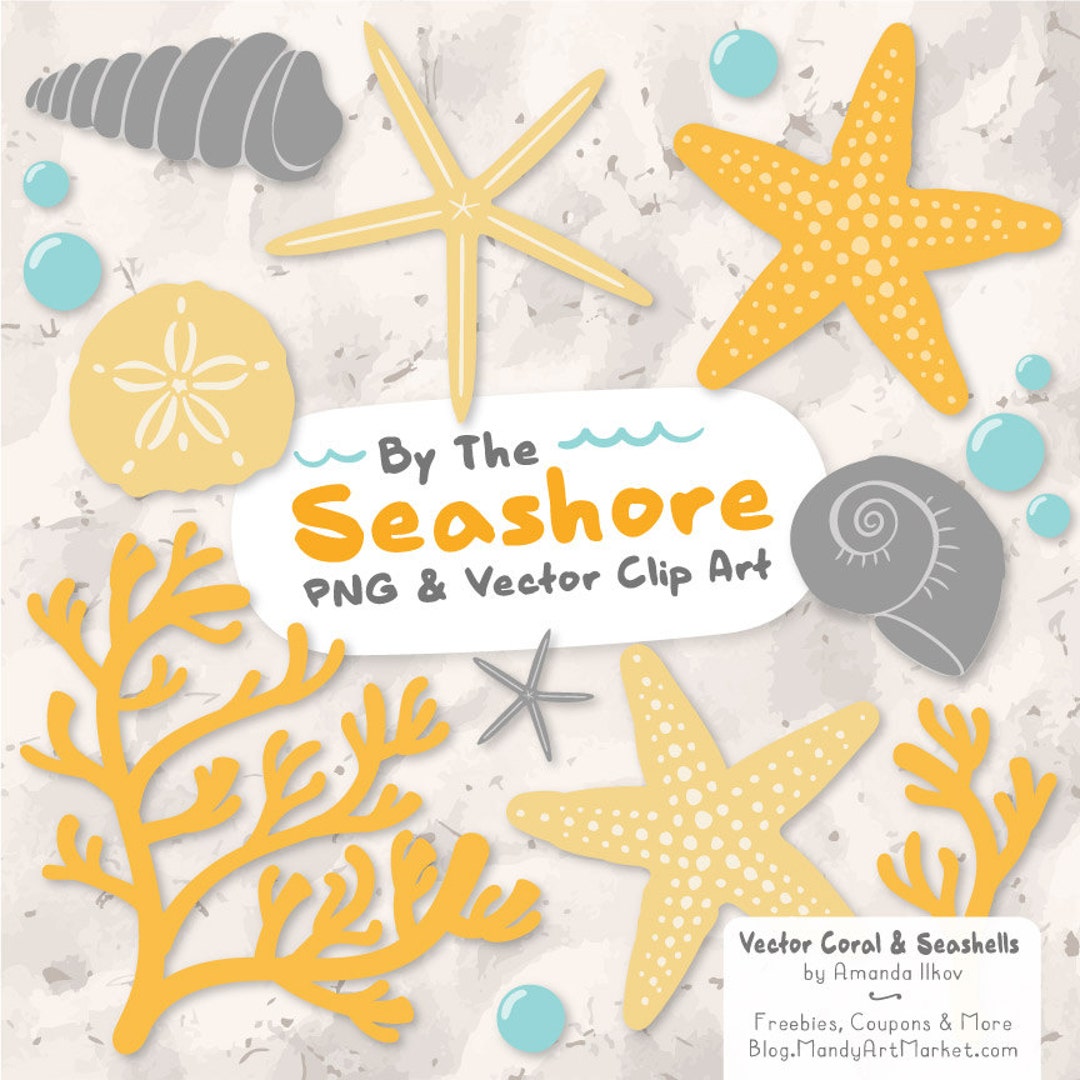 Premium Vector Seashells Clipart in Sunshine - Yellow Seashells ...