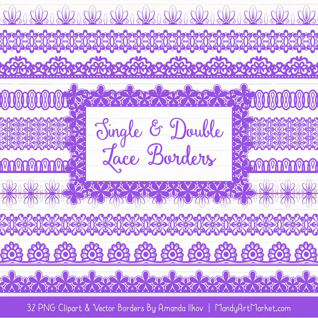 Purple Lace Borders Clipart & Vectors - Purple Lace Borders, Purple ...