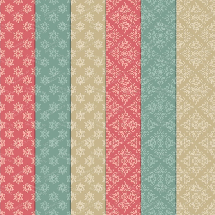 Premium Floral Christmas Clip Art & Digital Papers - Christmas Clipart ...