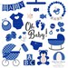 Premium Oh Baby Clipart & Vectors Set in Royal Blue - Royal Blue Blue ...