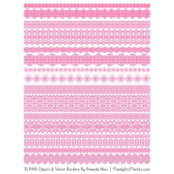 Pink Lace Border Png