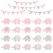 Premium Elephant Clipart, Vectors & Digital Papers in Soft Pink With ...