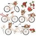 Emma Floral Bicycle Clipart & Vectors in Christmas - Christmas Bicycles ...