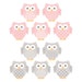 Premium Owl Clipart, Vectors & Digital Papers in Soft Pink With Grey ...