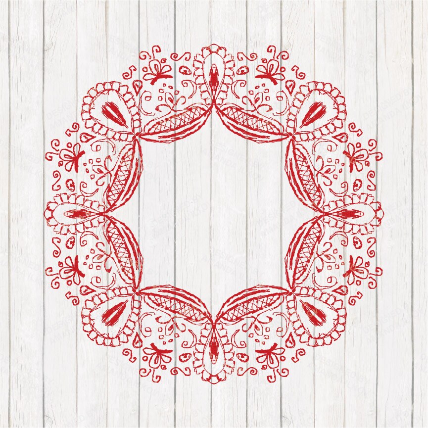 Premium Large Handsketched Henna Frames Red Lace Vintage - Etsy