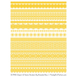 Yellow Lace Borders Clipart & Vectors - Yellow Lace Borders, Yellow ...