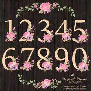 Premium Floral Numbers Clipart & Vectors - Garden Party Flower Numbers ...