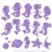Cute Glitter Mermaids Clipart Purple Mermaid Glitter Clipart, Purple ...