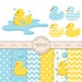 Premium Rubber Duck Clip Art & Digital Paper Set Rubber Duck Clipart ...