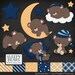 Professional Navy Sleepy Bears Clipart Navy Bedtime Bears - Etsy