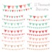 Professional Bunting Banner Clipart & Vectors in Mint and Coral ...