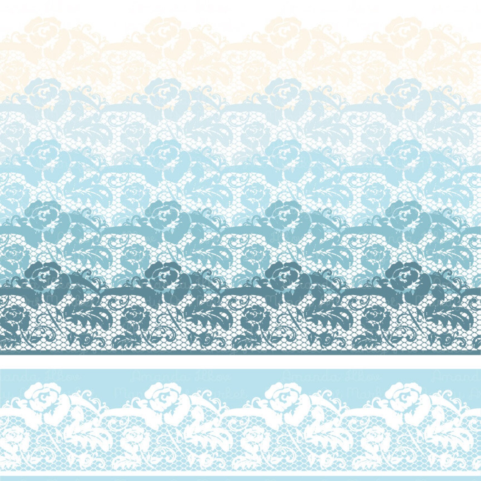 Professional Rose Lace Borders in Soft Blue Lace Border - Etsy
