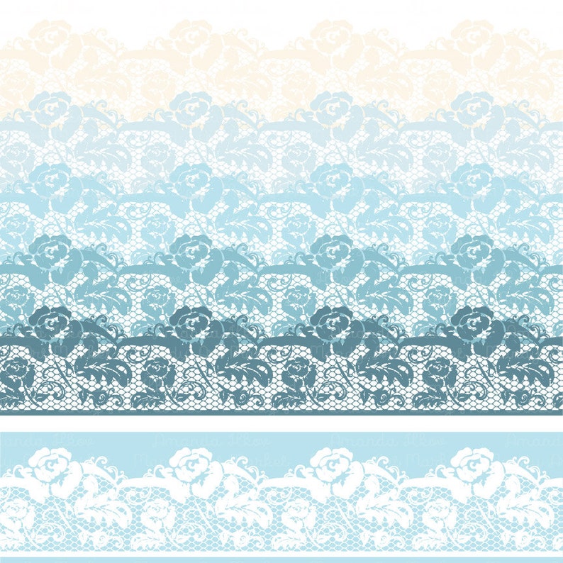 Professional Rose Lace Borders in Soft Blue Lace Border | Etsy