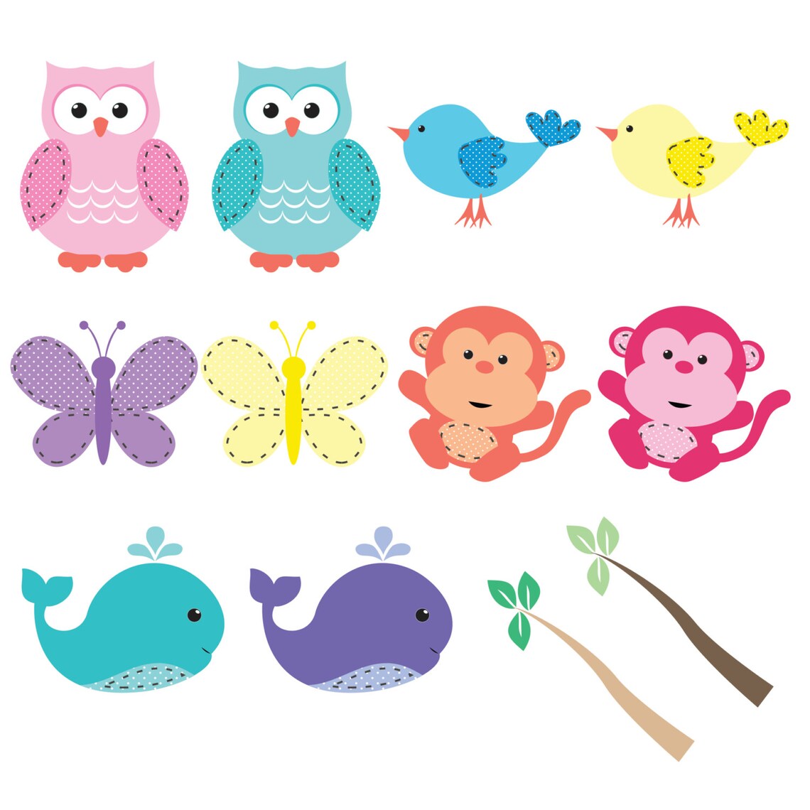 Spring Baby Animals Clipart for Digital Scrapbooking, Crafting ...