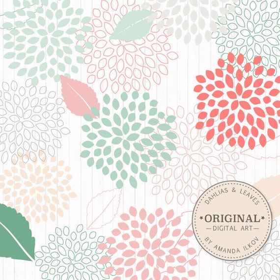 Mint And Coral Wedding Clip Art Mint Green Wedding Invitation Stock