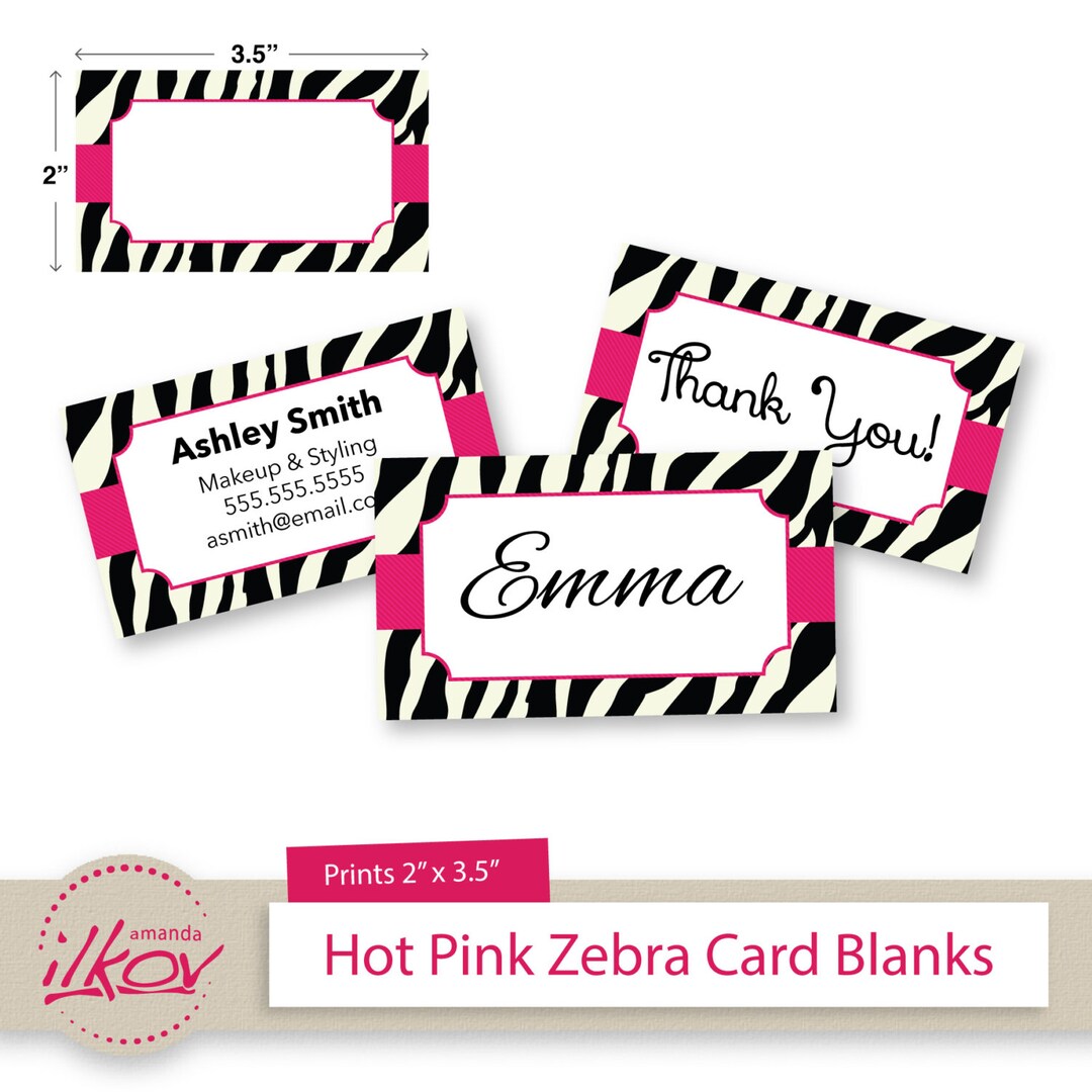 Premium Zebra Print Cards, Printable Business Cards, Printable Lables ...